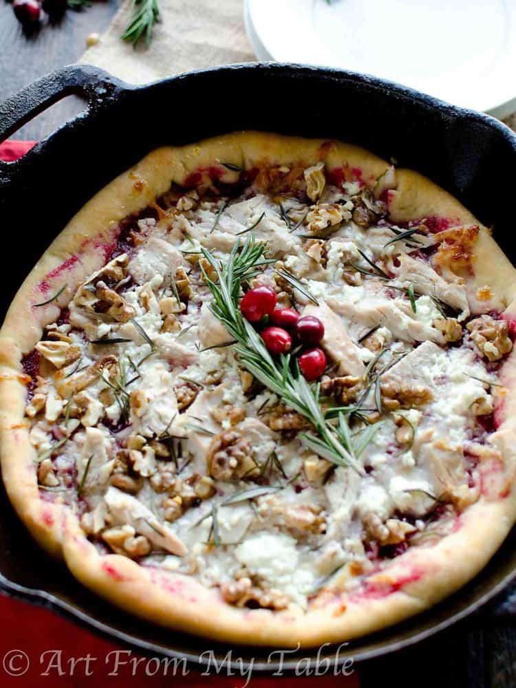Leftover Turkey Cranberry Pizza | Art From My Table