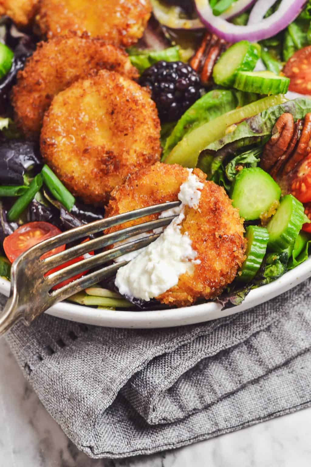 Crispy Goat Cheese Salad - Art From My Table